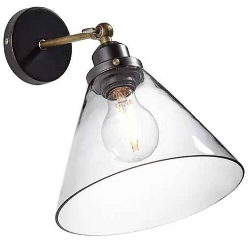 Brilliant Nástěnná lampa RONALD kouřové sklo 94273/93