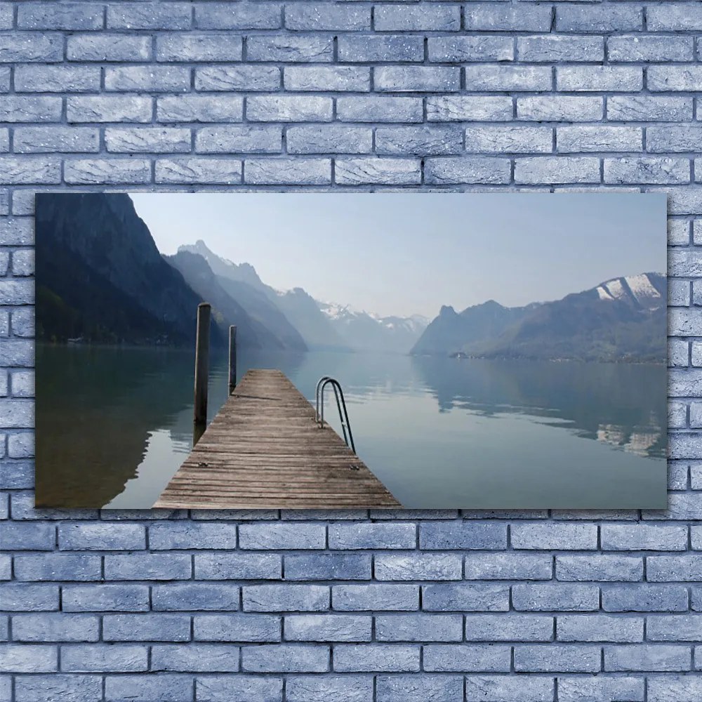 Plexisklo-obraz Molo Jezero Hory Krajina 120x60 cm