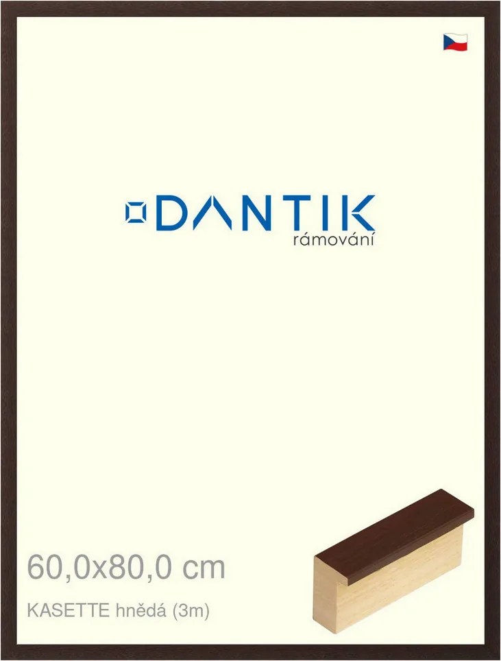 DANTIK rámeček 60x80 | KASSETTE hnědá (Plexi Čiré)