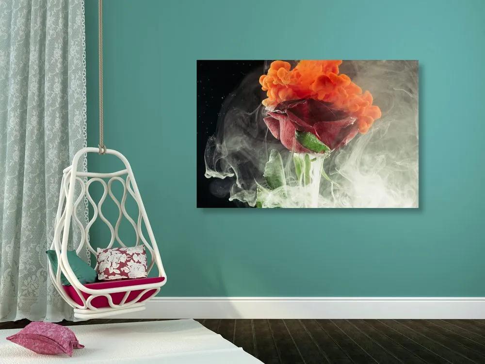 Obraz růže s abstraktními prvky