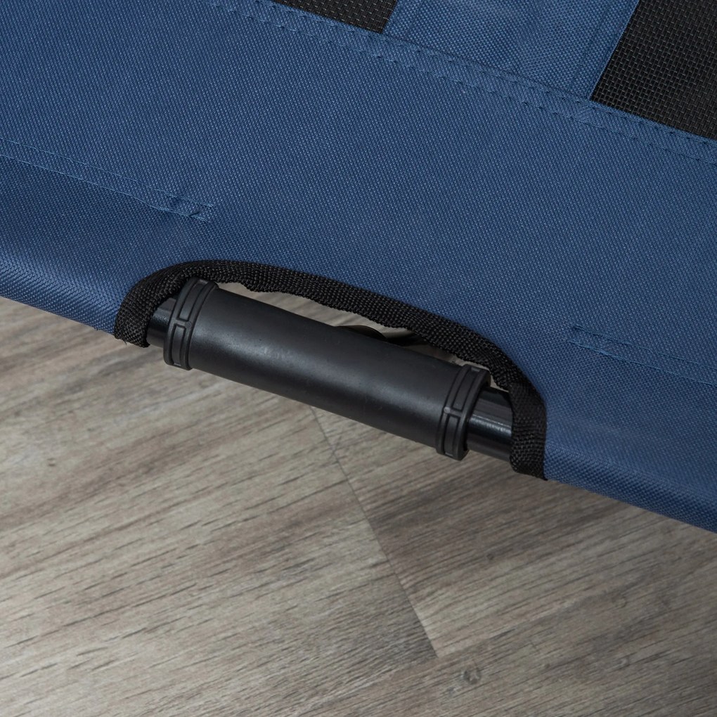 PawHut Vyvýšená postel pro psy a kočky – kempinková postel – pohodlný materiál Oxford Textilene s mikroperforací – 92L x 76W x 18H cm – Modrá | Aosom