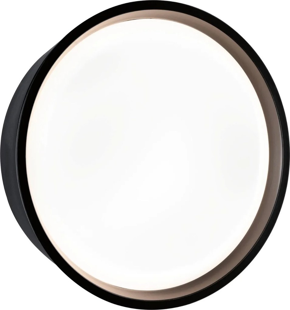 P 94696 LED venkovní nástěnné svítidlo Platomo IP44 kruhové 180mm 3000K 14,5W 230V černá umělá hmota - PAULMANN