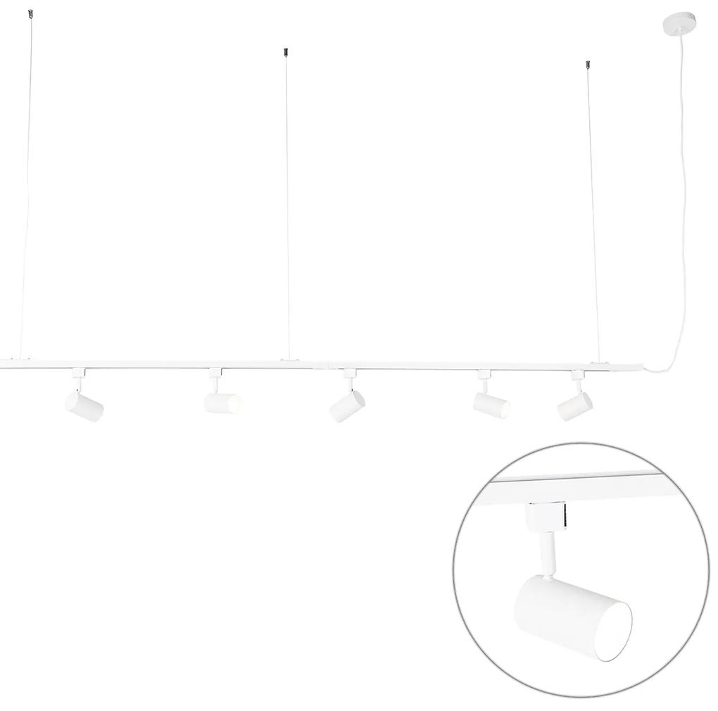 Moderní 1-fázový systém závěsných kolejnic bílý s 5 body - Jeana