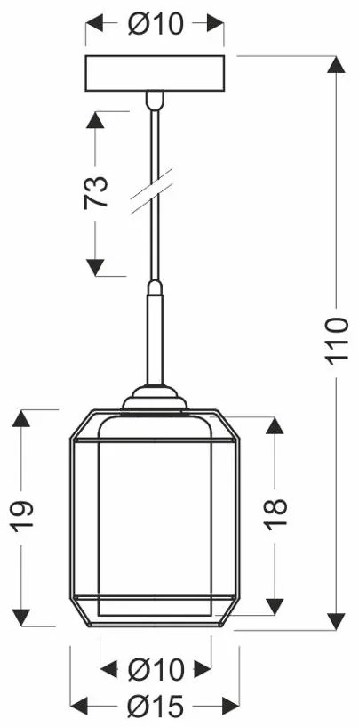 Černý závěsný lustr Jonera pro žárovku E27  - Candellux