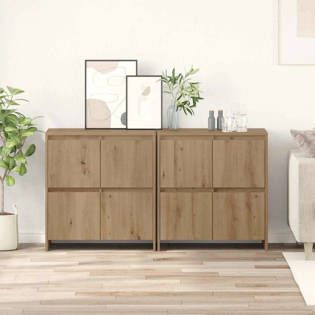 Konzole 2 ks dub artisan 70 x 41 x 75 cm Kompozitní dřevo 3393515