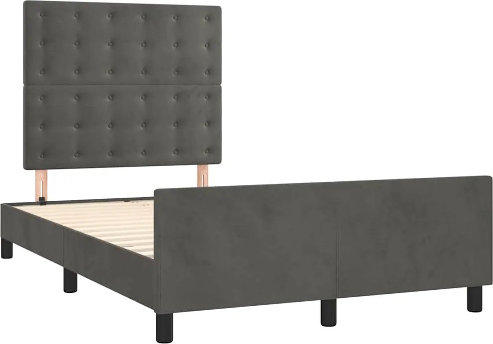 Rám postele bez matrace tmavě šedá 120 x 200 cm samet 3125990