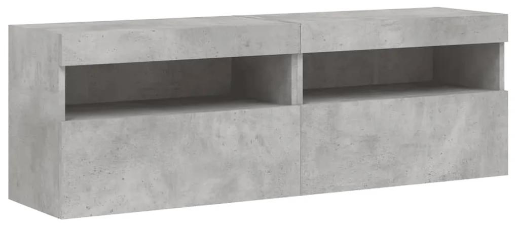 8dílná obývací stěna s LED osvětlením betonově šedá - Default Title