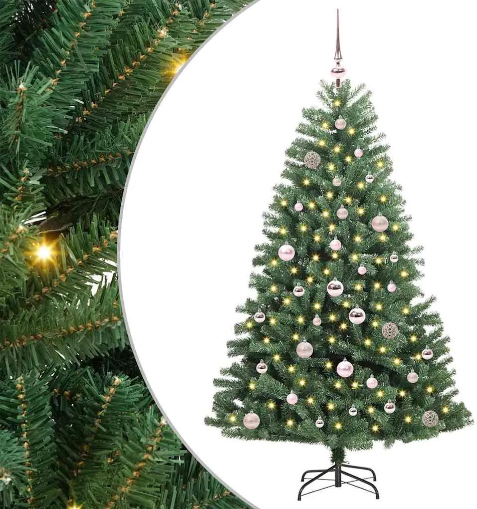 Umělý Skládací Vánoční Strom Zelená 150 cm PVC a kov 3395480