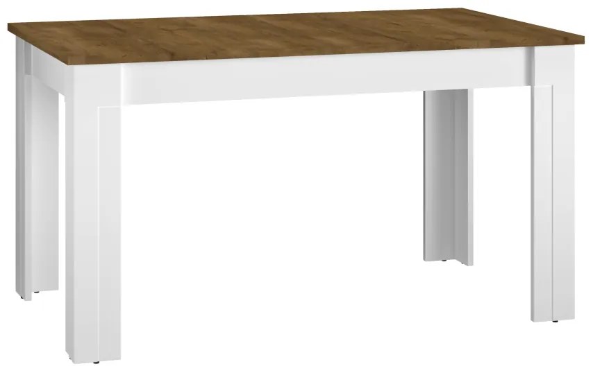 ML FURNITURE Jídelní stůl rozkládací - LILLE 15, 140/180x82, matná bílá/dub lefkas