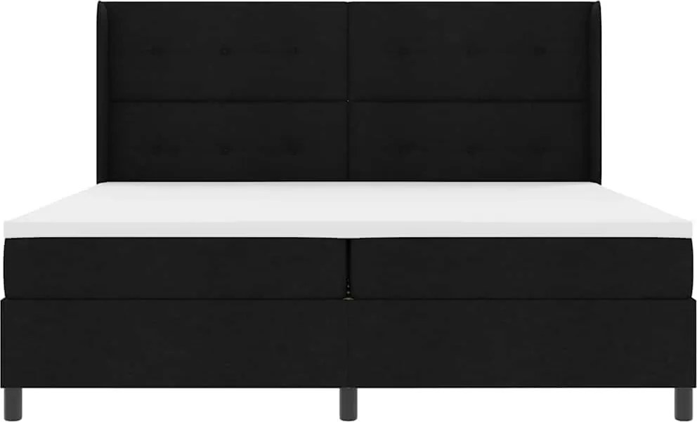 Postel s boxspringem s polštářem Černý 200 x 200 cm textil 3341667