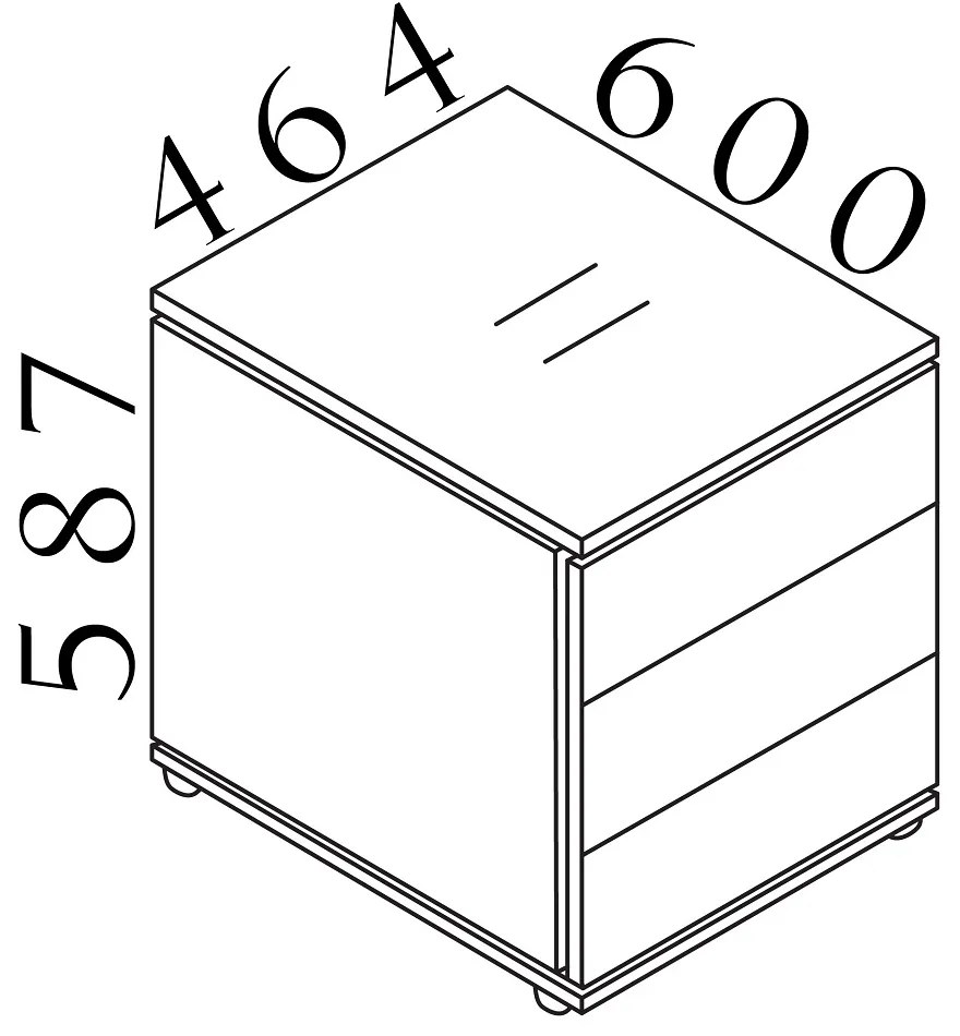 Kontejner Creator 46,4 x 60 cm, mobilní, bílá / wenge