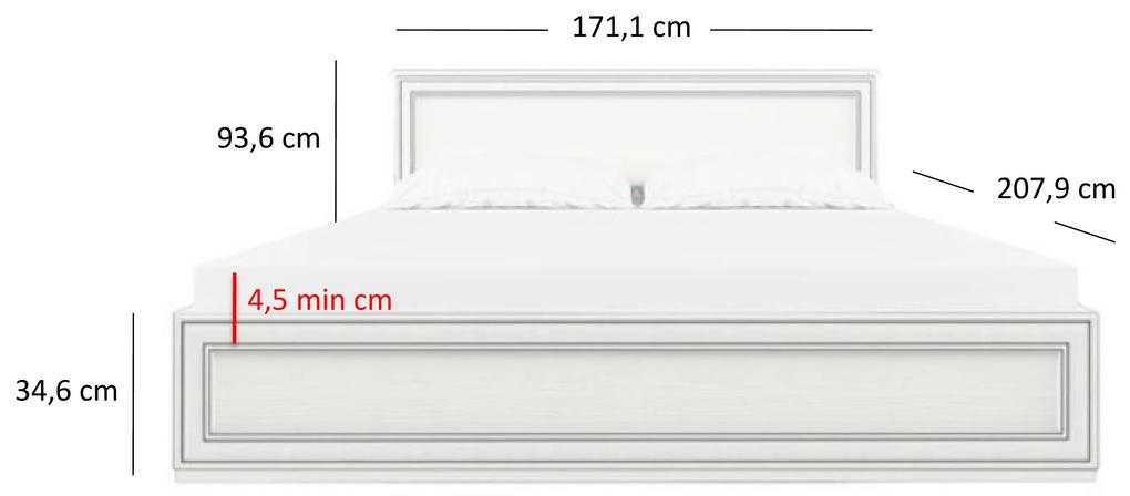 Manželská postel 160 cm Terina (woodline krém) (s roštem). 1053258