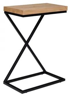 Příruční stolek Kadyks, Barvy police: černý / masivní dub Mirjan24 5902928109405