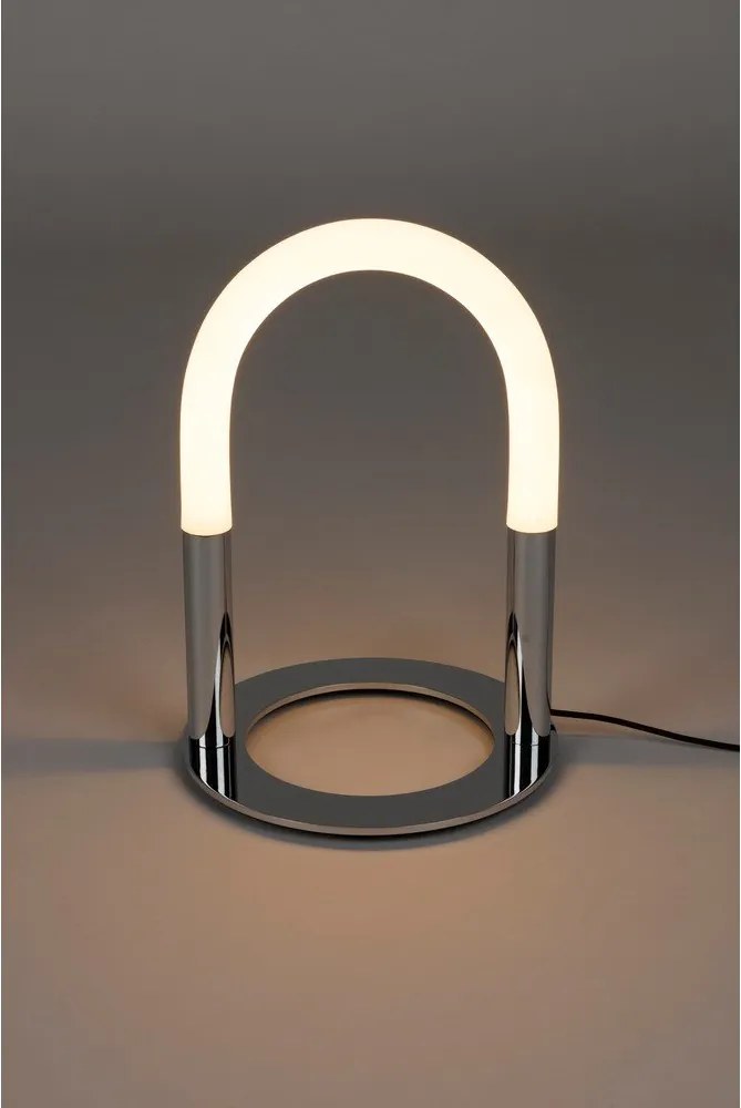 Kovová LED stmívatelná stolní lampa ve stříbrné barvě (výška 36 cm) Arch – Zuiver