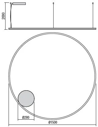 Redo group Redo Orbit direct, závěsné kruhové svítidlo, 110W LED 4000K DALI, bílá, prům. 150cm