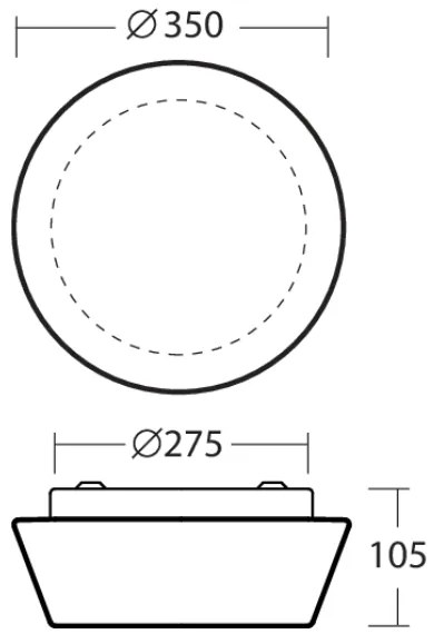 Osmont Crater 3, nástěnné/stropní svítidlo, 2x60W E27, prům.35cm, IP43
