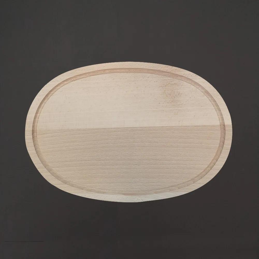 AMADEA Dřevěné servírovací prkénko - podnos ovál, masivní dřevo, 30 cm