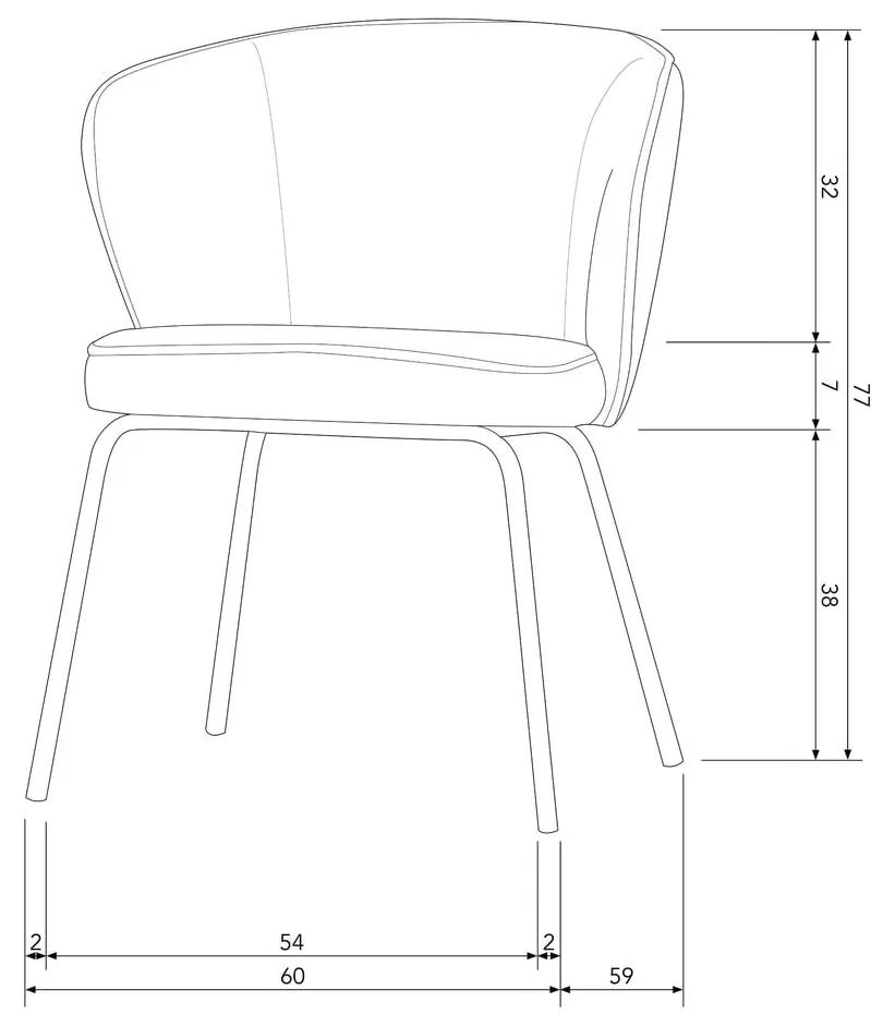 Béžové sametové jídelní židle v sadě 2 ks Admit – BePureHome