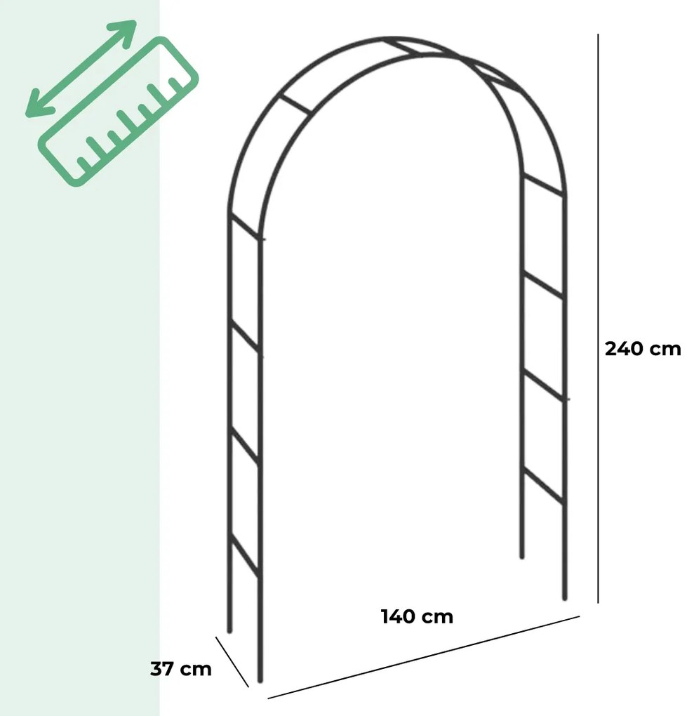 Oblouková opora na růže 240x140x37cm Gardebruk
