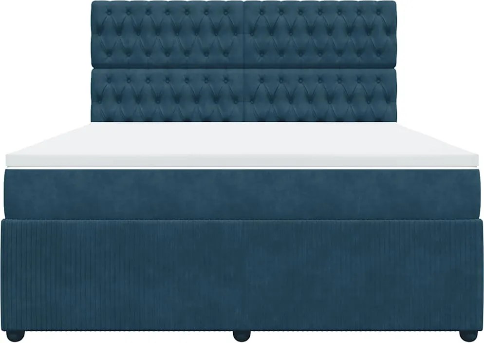 Box spring postel s matrací tmavě modrá 180x200 cm samet 3292416