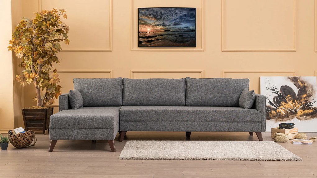 Hanah Home Designová pohovka BELLA šedá levá 275 cm 825BLC1503