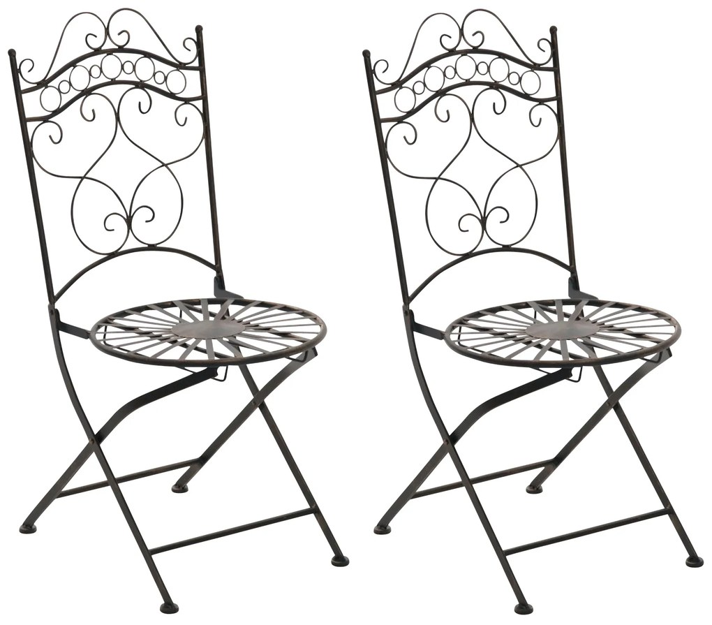 Kovová židle skládací Indra (SET 2 ks) - Bronzová