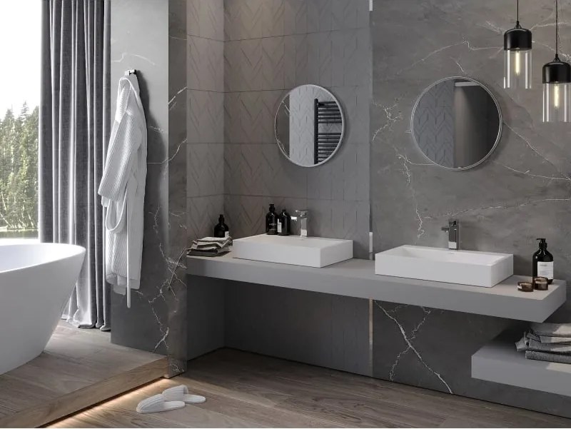 Mexen Loft kulaté koupelnové zrcadlo 40 cm, rám inox - 9850-040-040-000-10