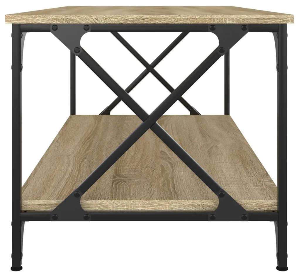 Konferenční stolek dub sonoma 100x50x45 cm kompozit a železo - Default Title