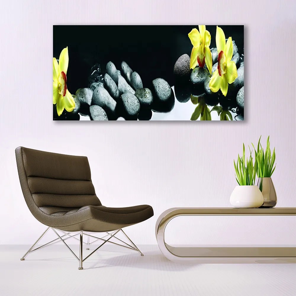 akrylový obraz Květ Kameny 120x60 cm