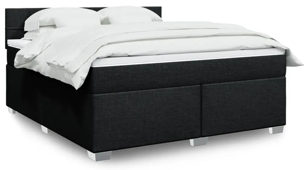 Box spring postel s matrací černá 180x200 cm textil 3285969