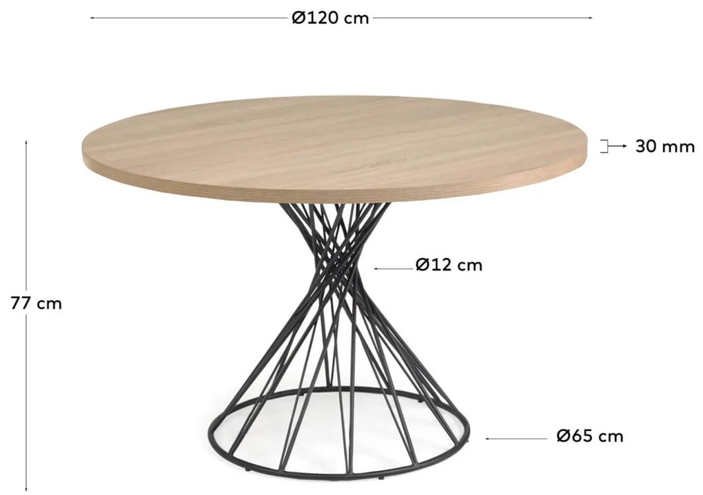 Jídelní stůl tuni ø 120 cm přírodní MUZZA