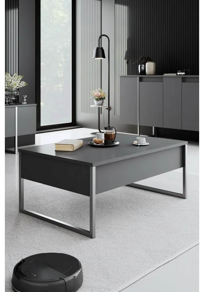 Konferenční stolek Luxe Anthracite and Silver