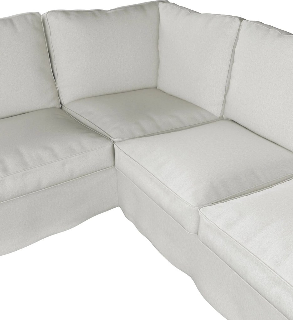 Potah na pohovku IKEA Ektorp rohová barva krémová látka pletený vzor