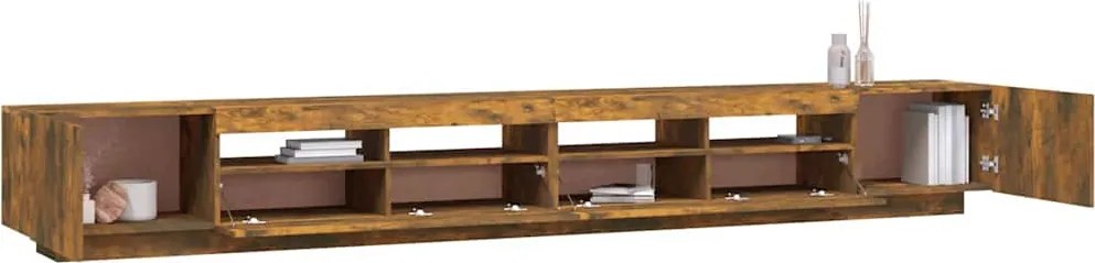 3dílný set TV skříněk s LED světly kouřový dub kompozitní dřevo 3120176