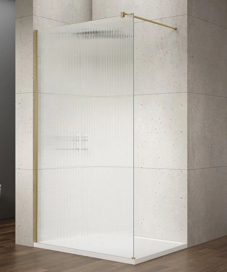 Gelco VARIO GOLD MATT sprchová zástěna 140 x 200 cm jednodílná k instalaci ke stěně sklo nordic zlatá mat GX1514-10