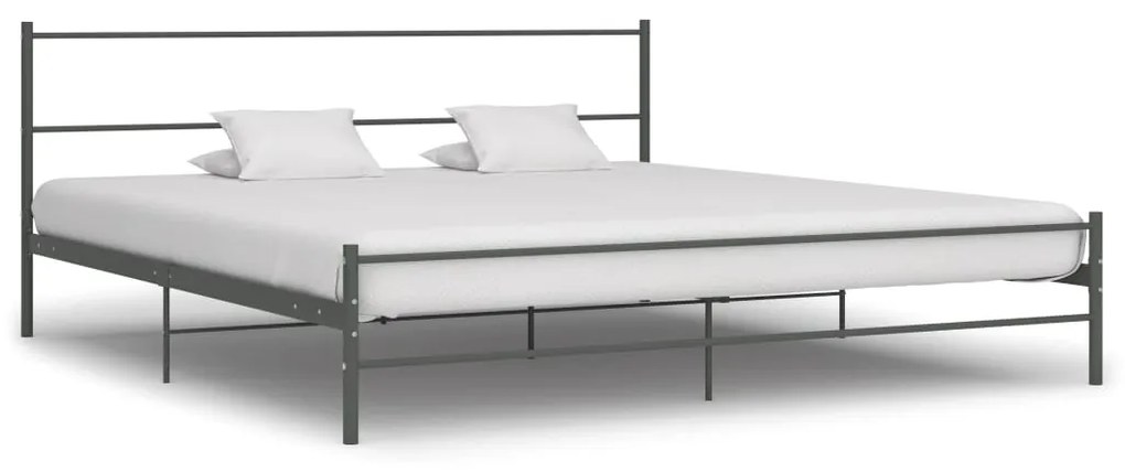 284687 vidaXL Rám postele šedý kov 200 x 200 cm