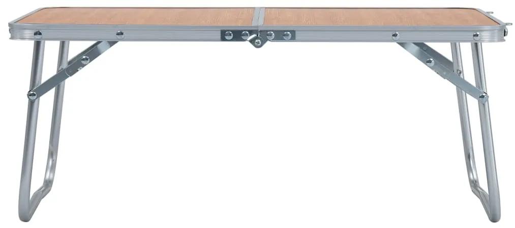 vidaXL Skládací kempingový stůl hnědý hliník 60 x 40 cm