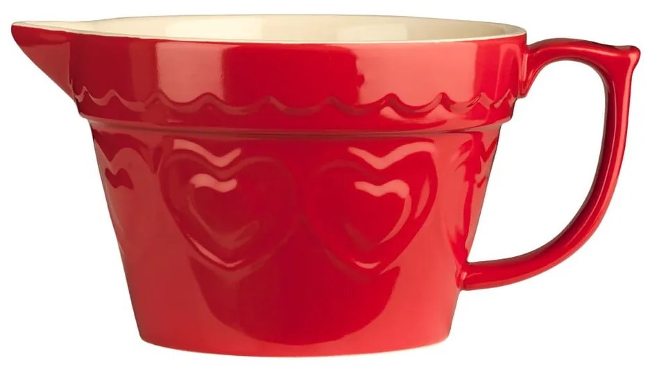 Červená kameninová mísa na těsto Premier Housewares Sweet Heart, 1,7 l