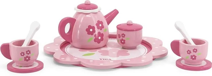 Dřevěný čajový set s tácem Viga
