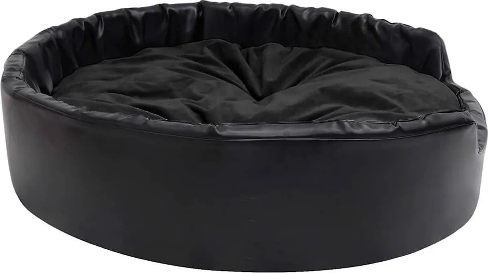 Pelíšek pro psy černý 99 x 89 x 21 cm plyš a umělá kůže 171264