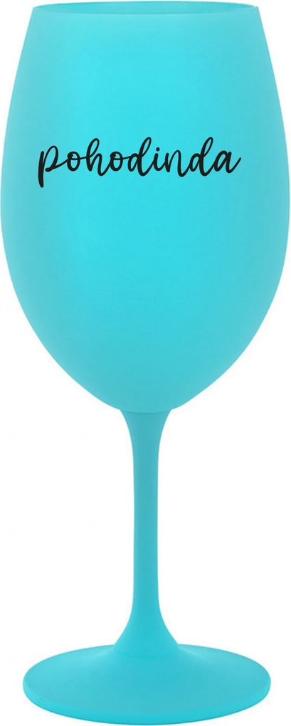 POHODINDA - tyrkysová sklenice na víno 350 ml