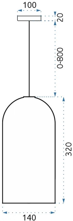 Toolight Fox B, závěsná lampa 1xE27 APP196-1CP, černá-růžové zlato, OSW-00177