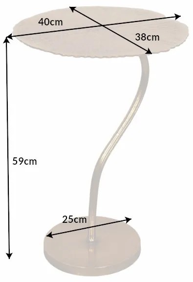 Zlatý hliníkový odkládací stolek Ferago, 40 cm