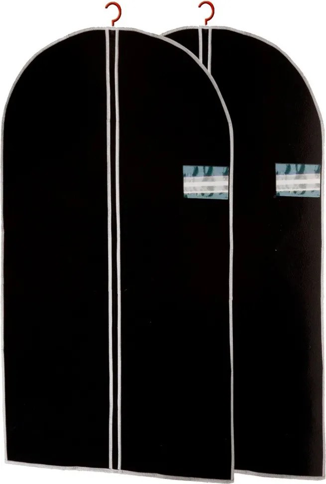 Černý obal na oblečení, 2 kusy, 150x60 cm