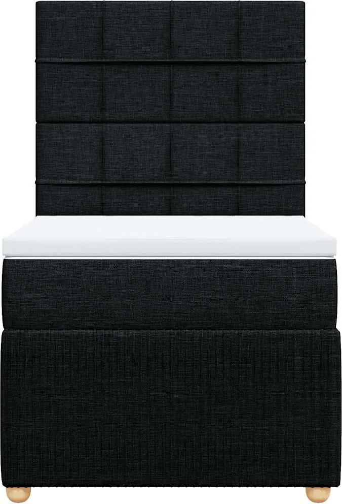 Box spring postel s matrací černá 90x200 cm textil 3294241