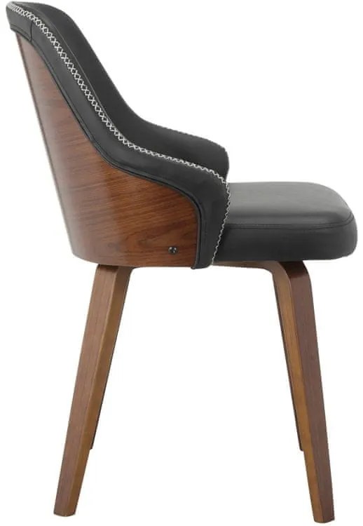 Danish style Jídelní židle Okido (SET 2 ks), syntetická kůže, černá