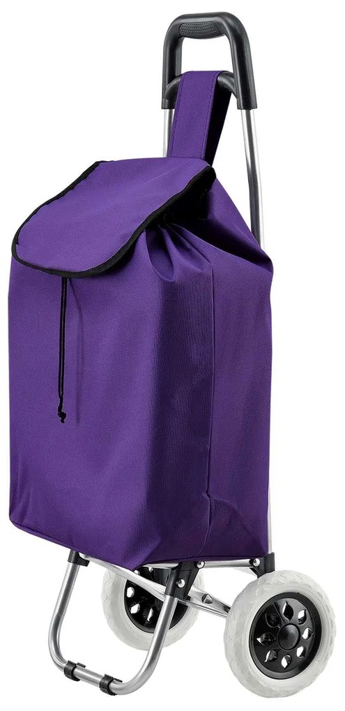 Eshopist Kolečková nákupní taška  Meran skládací, fialová, s velkými kolečky, 35 l