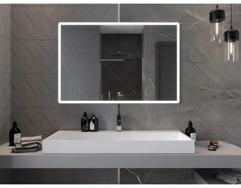 Mexen Navia, LED koupelnové zrcadlo s podsvícením 120 x 80 cm, 6000K, ochrana proti zamlžování, 9803-120-080-611-00