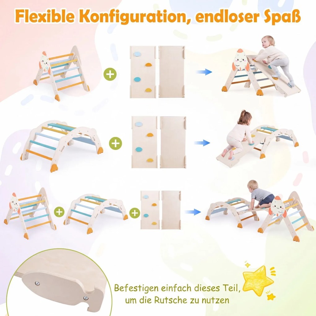 Costway Skládací Montessori prolézačka 8 v 1, vícebarevná