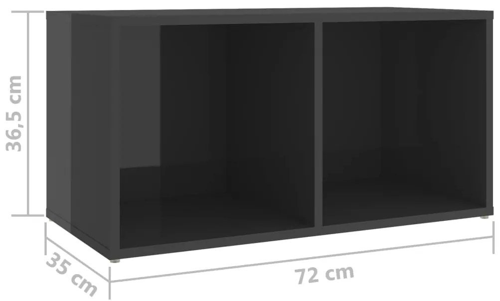 vidaXL Marketos TV skříňky 2 ks šedé vysoký lesk 72x35x36,5 cm kompozitní dřevo